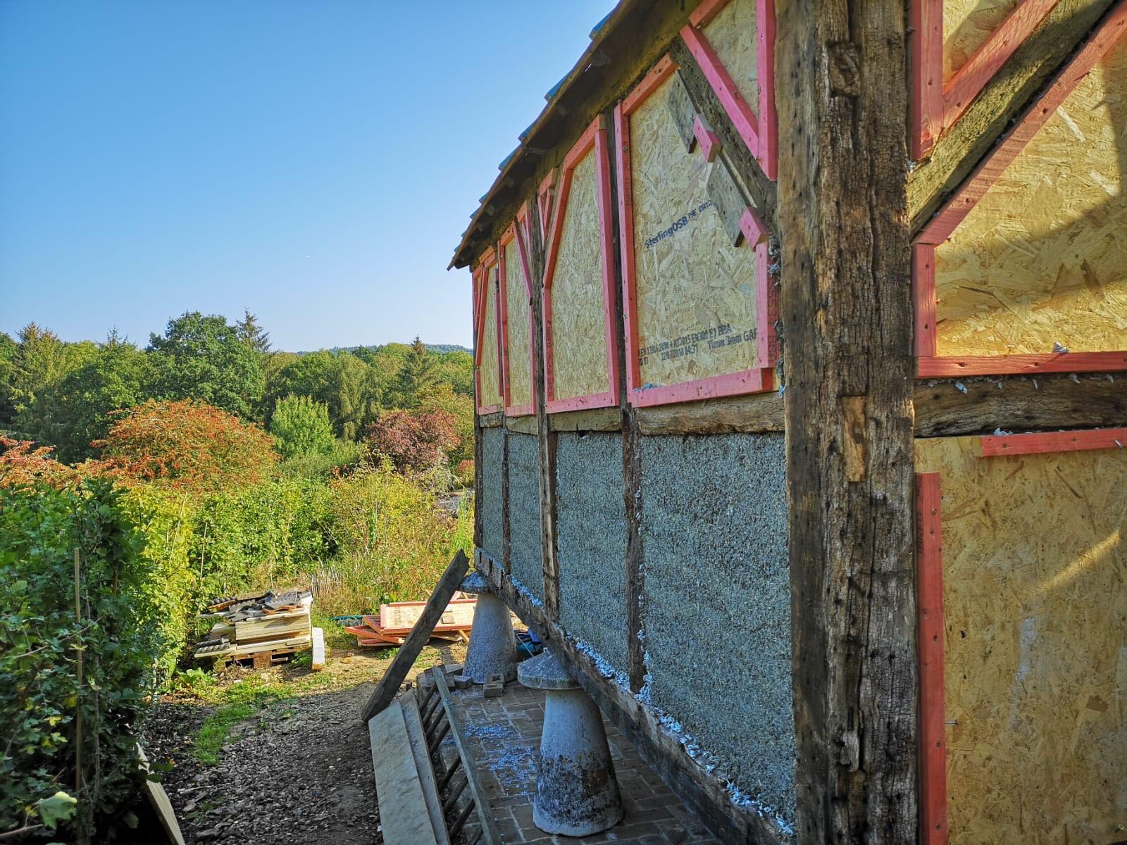 Hempcrete infill and Lime finishes to Listed Granary - UK Hempcrete